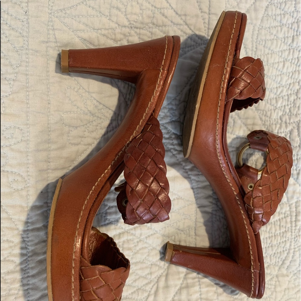 Coach Braided Leather Mule Heel Sandals - Gem